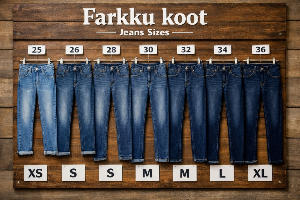 Farkku koot – Farkkujen koko-opas miehille ja naisille - Kokotaulukot.com